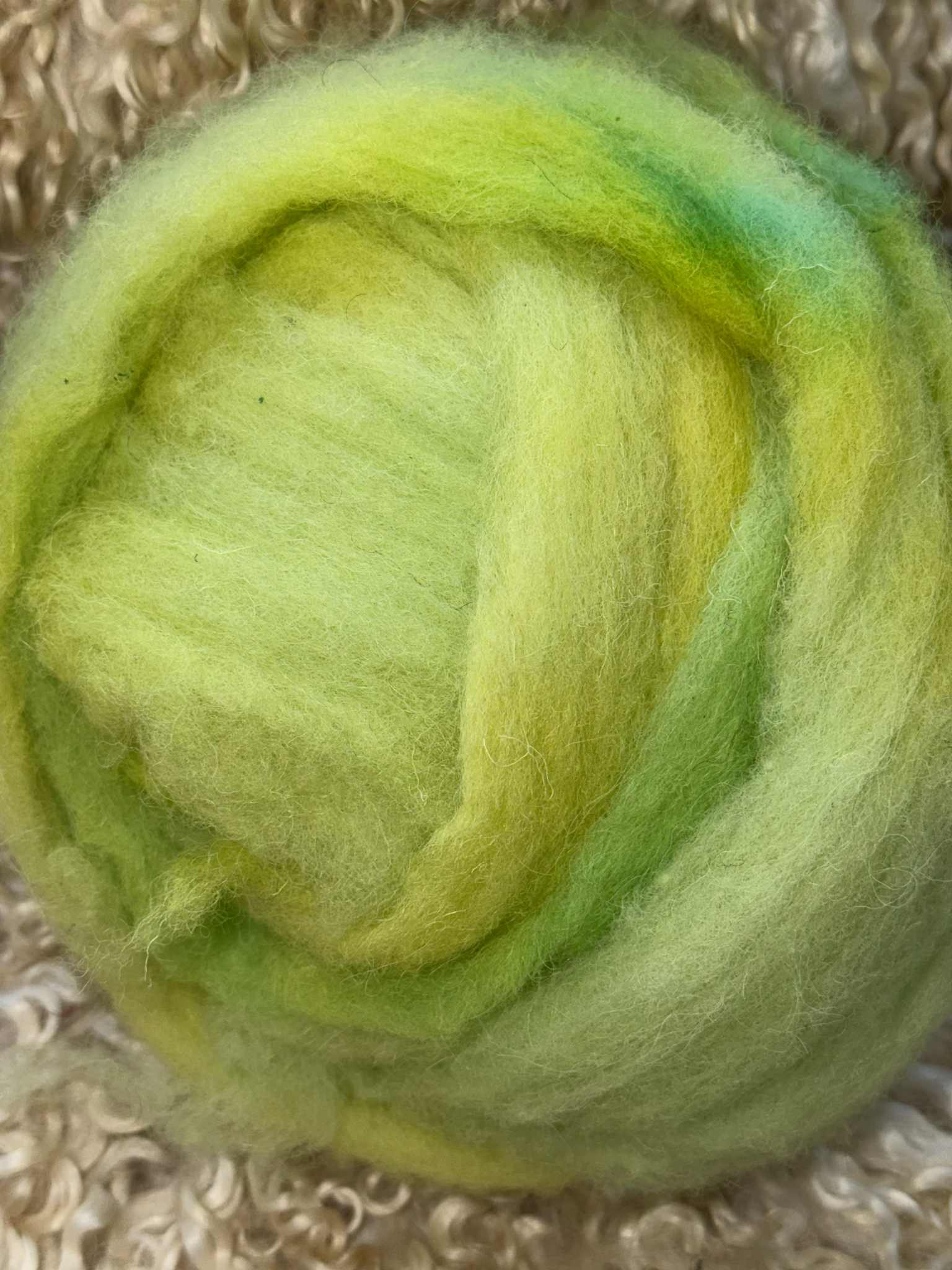 Ethical Carded Wool – LemonLime - Sheep Sanctuary