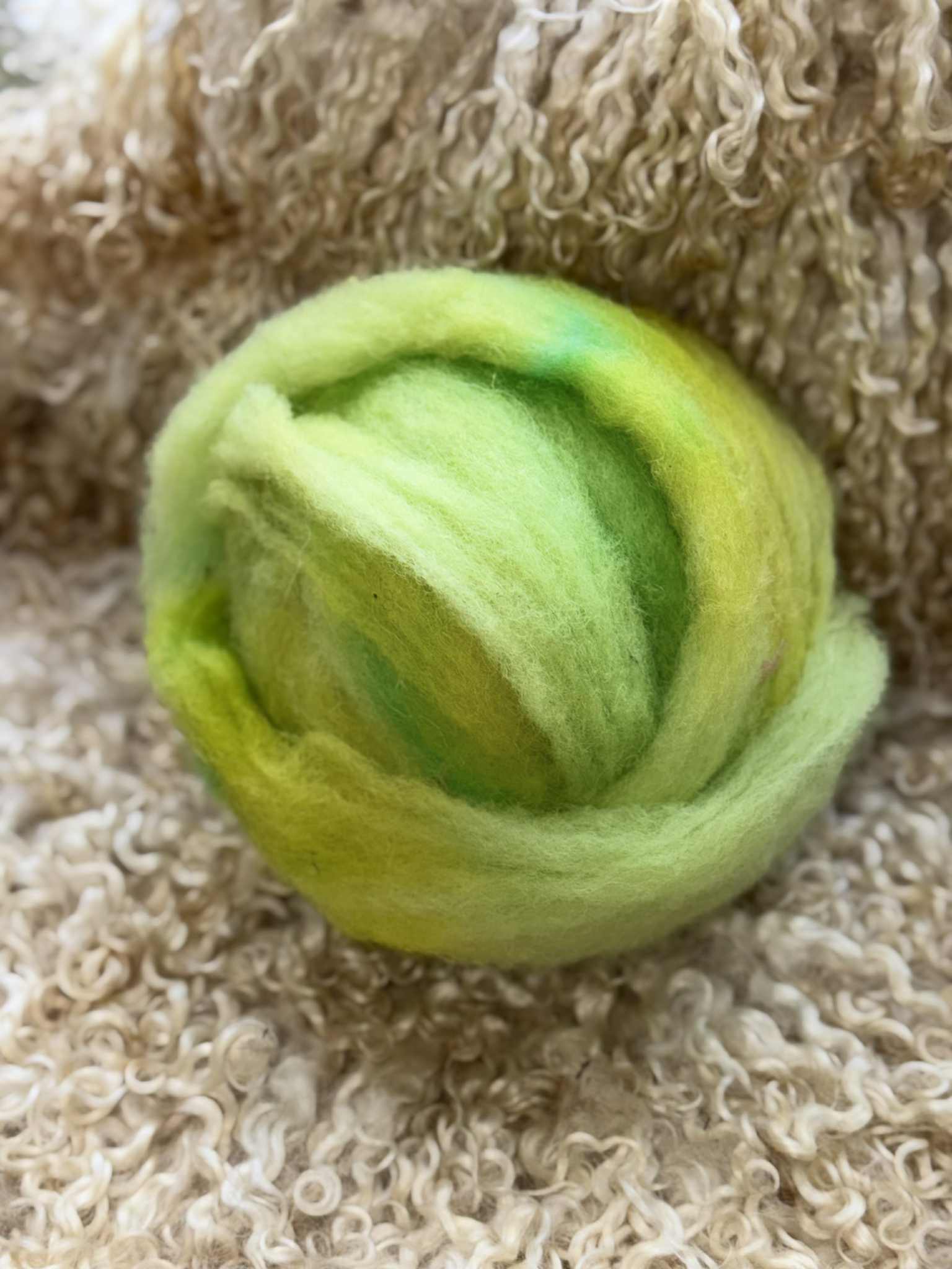 Ethical Carded Wool – LemonLime - Sheep Sanctuary